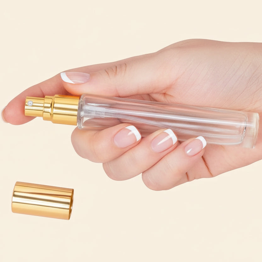 Perfume Bottles Wholesale - 10ml Round Tall + Gold Top – Packamor